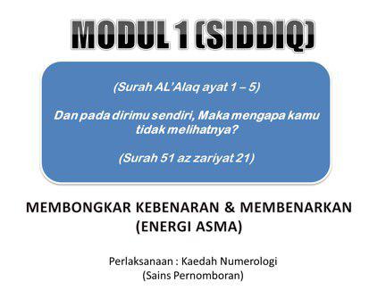 4 modul (Siddiq, Amanah, Fatonah, Tabligh) | Aku dan sesuatu