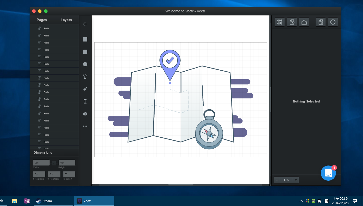 Vectr 免費跨平台同步圖形編輯工具，訴求簡單創作向量圖檔