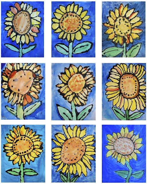 The Rolling Artroom: Sunflowers 1st-3rd Grade