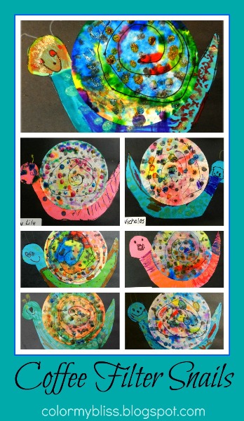 Color My Bliss: Preschool Art: Coffee Filter Snails