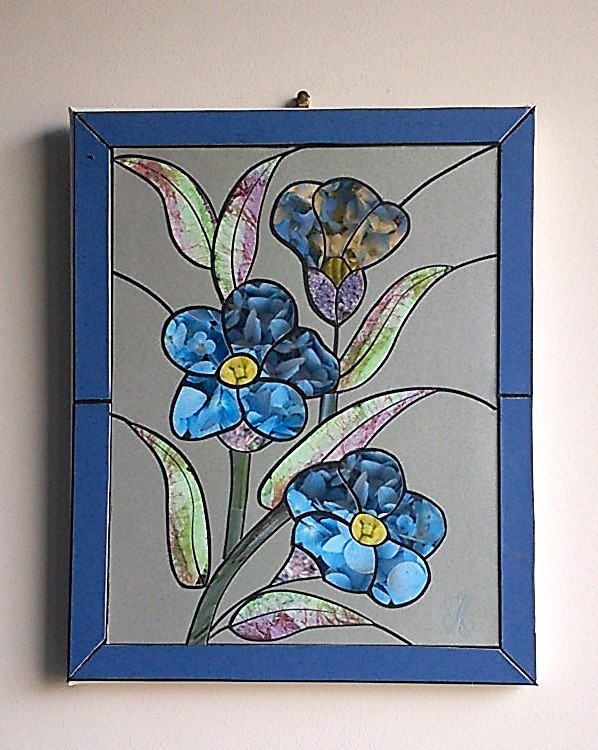 Les toiles de fleurs: Faux Vitrail