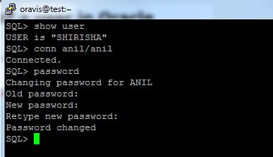 Anil Bandi's ORACLE DBA : Change user's password in Oracle