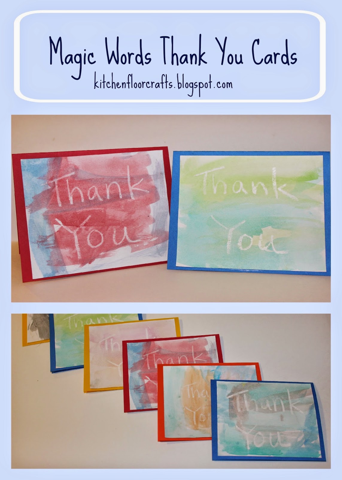 Kitchen Floor Crafts: Magic Words Thank You Cards