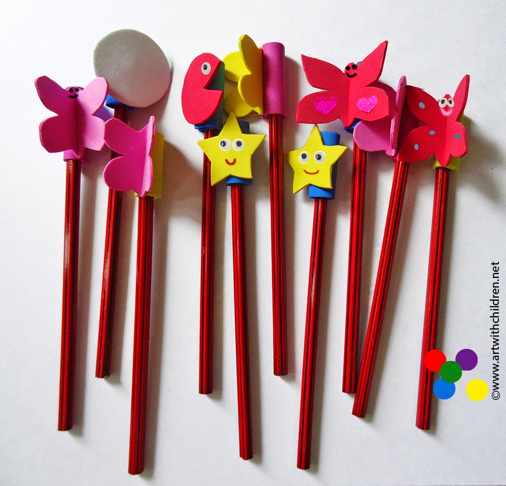 Craft foam pencil toppers