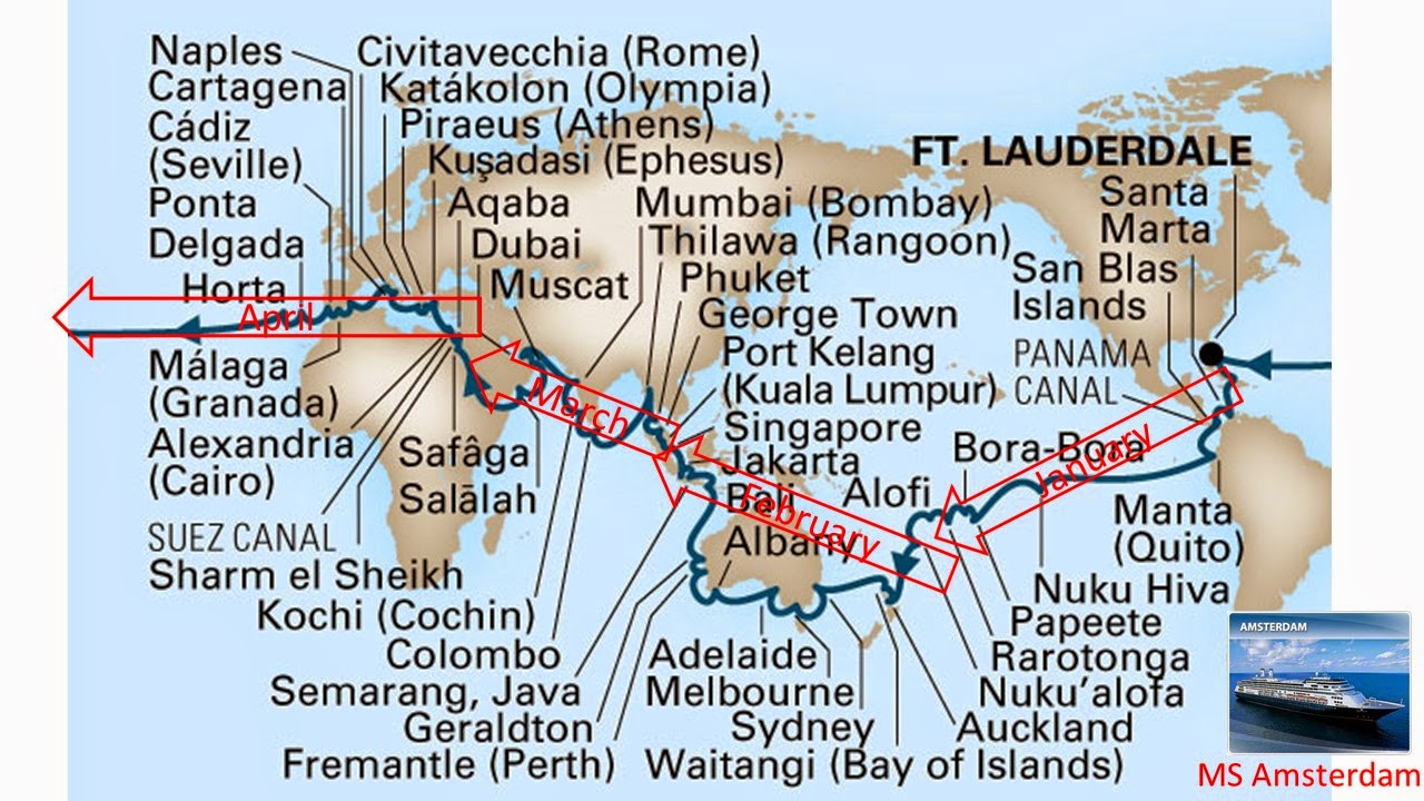 My Travel Blog: ATW: Map of the voyage