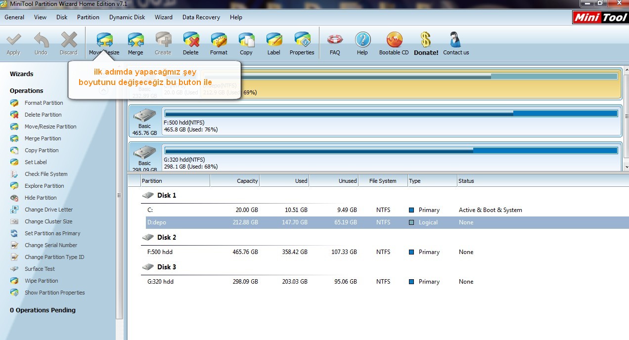 MiniTool Partition Wizard - Resimli Anlatım