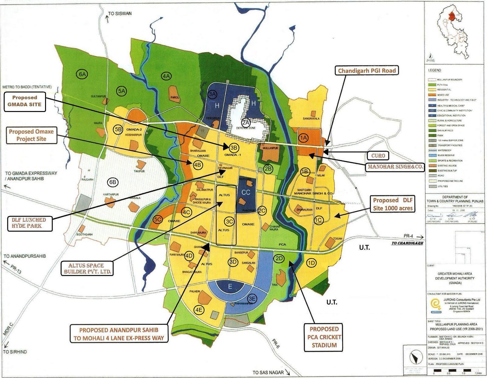 Chandigarh Property Blog: Map of Mullanpur with details of new projects