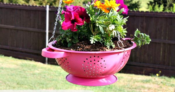 How to Make a DIY Hanging Colander Planter — Mommy's Kitchen