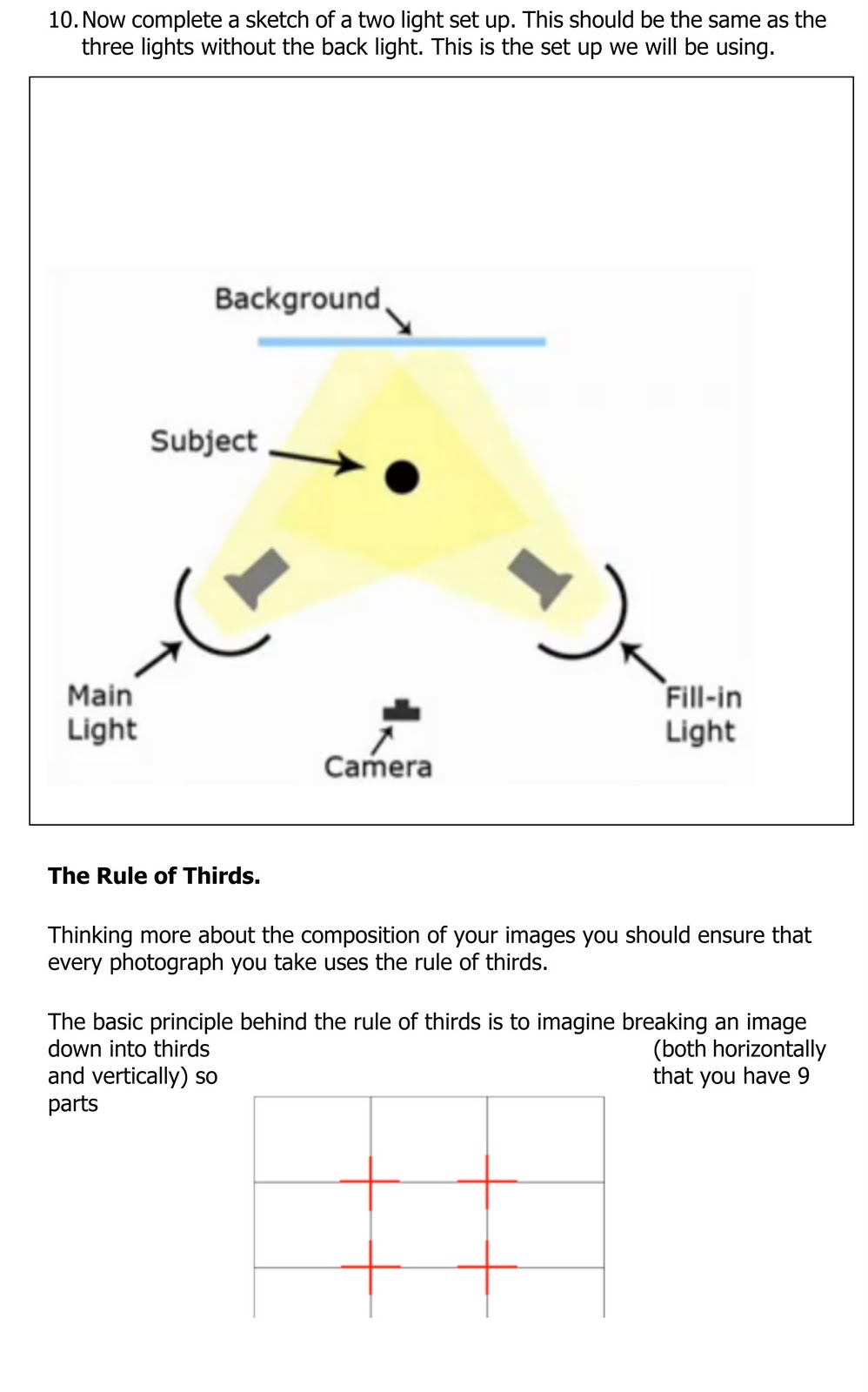 Emma Muncaster AS foundation portfolio: Photography Composition Worksheet