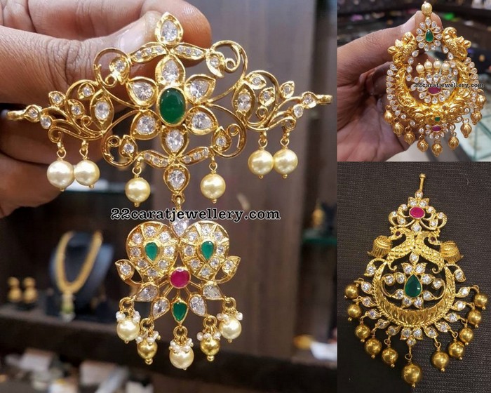 Silver Pendants with Pachi Work - Jewellery Designs