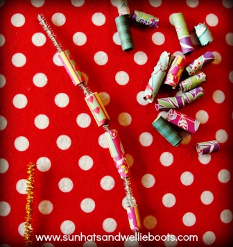 Sun Hats & Wellie Boots: Beads made from Recycled Wrapping Paper