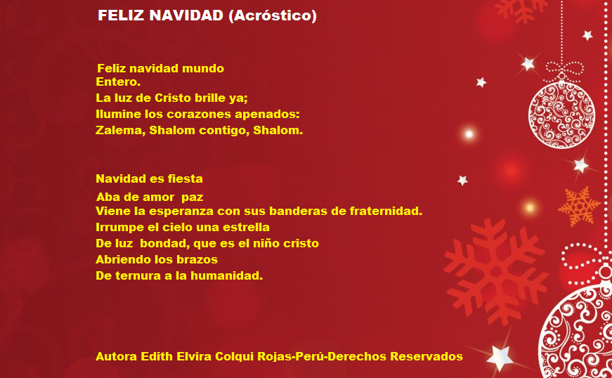 El Blog de Elvira Colqui Rojas : FELIZ NAVIDAD (Acróstico)