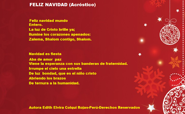 El Blog de Elvira Colqui Rojas : FELIZ NAVIDAD (Acróstico)