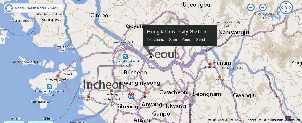 Hongdae area (Hongik University Street) Seoul Location Map | Seoul ...