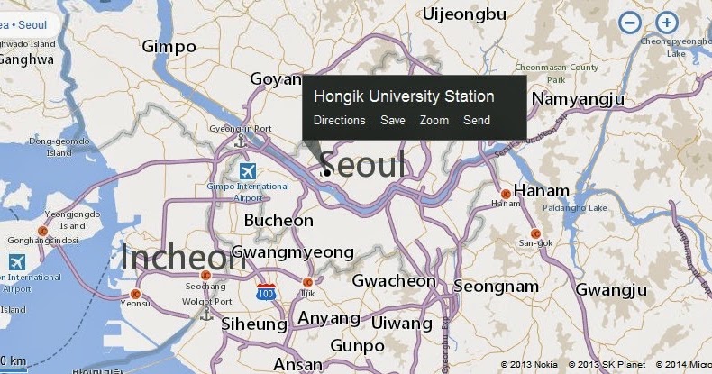 Hongdae area (Hongik University Street) Seoul Location Map | Seoul ...