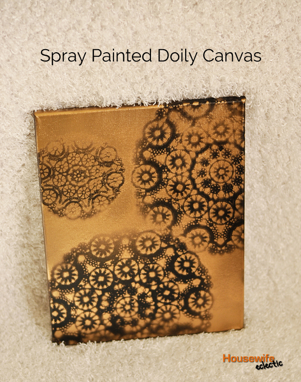 Spray Painted Doily Canvas - Housewife Eclectic