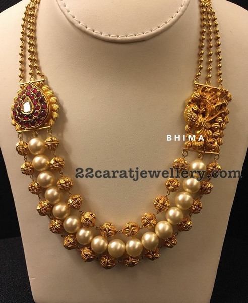 3 Layer Beads Necklaceby Bhima Jewels - Jewellery Designs