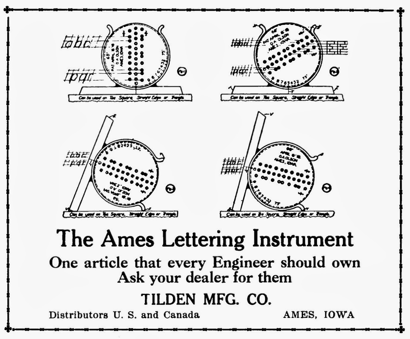 Tenth Letter of the Alphabet: Creator: O.A. Olson, Ames Lettering Guide ...