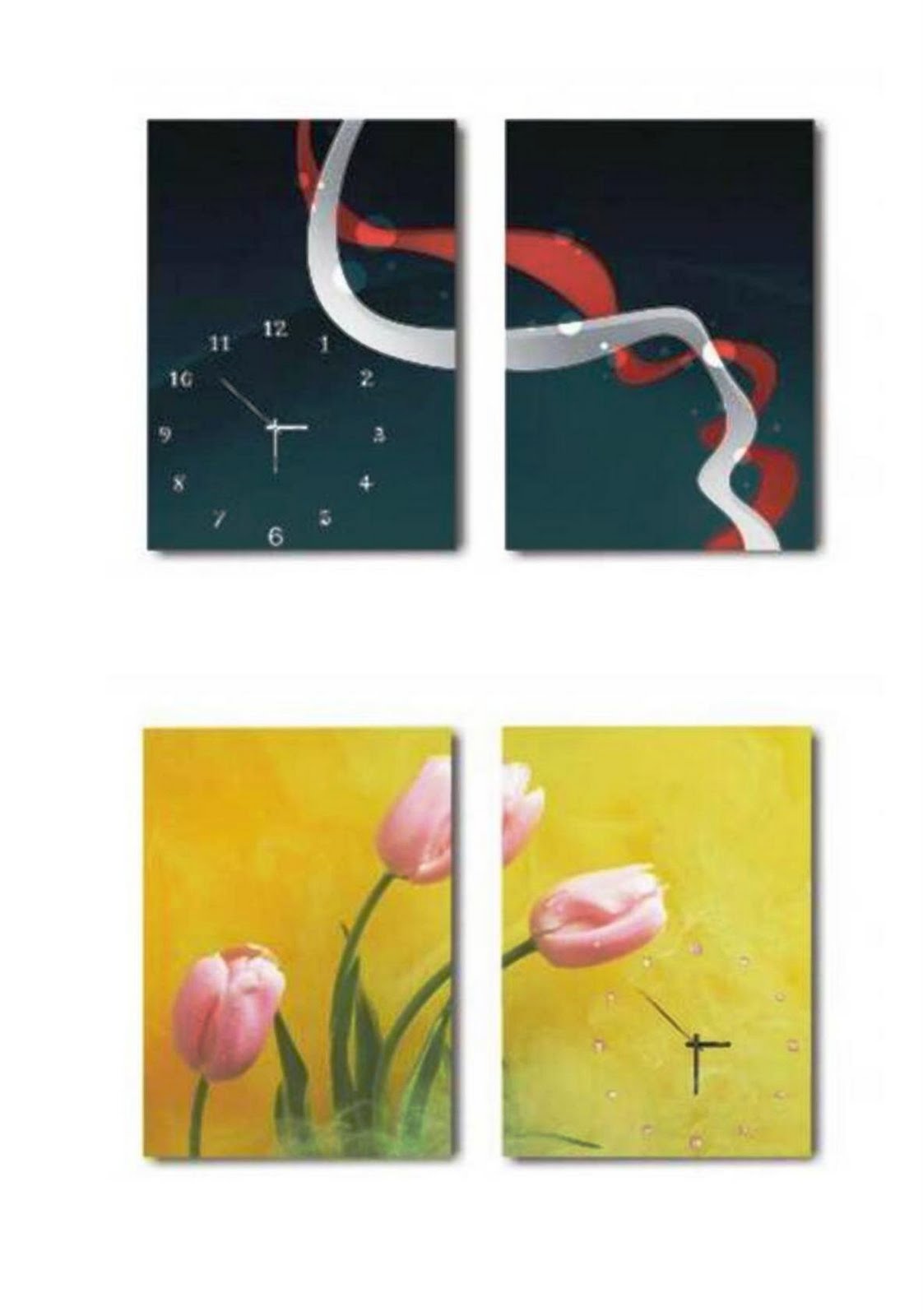 large wall clocks: 1-Panel, 2-Panel, 3-Panel Art Wall Clocks
