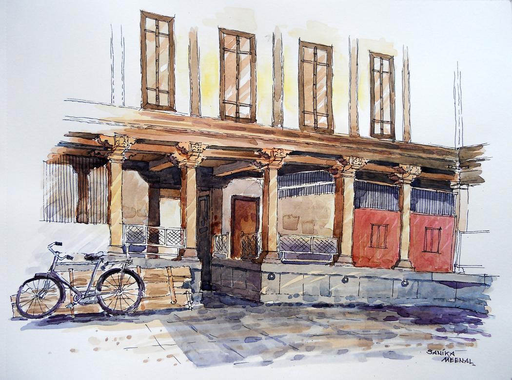 ArtEWorld by Sanika Dhanorkar: 92: Pen & Watercolour Wash Sketch: Raste ...