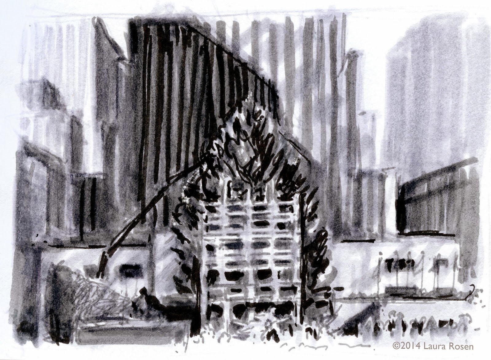 NYC Urban Sketchers Blog: Rockefeller Center and Fire Museum