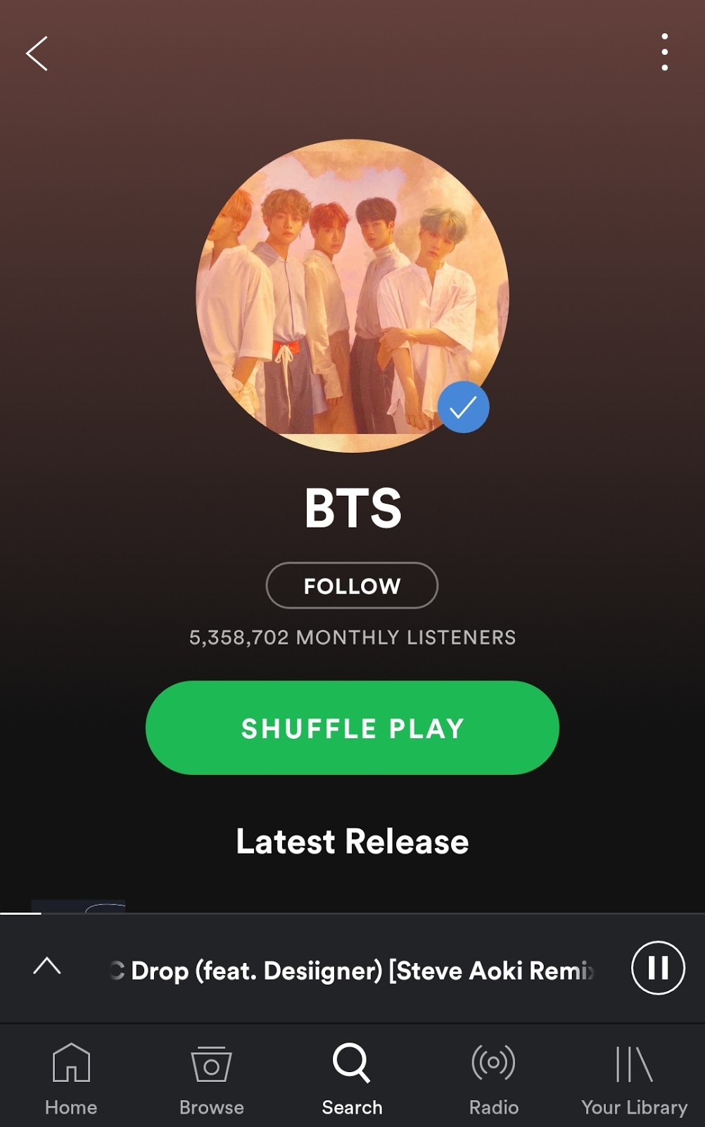 K-POP BOY BAND SENSATION BTS'S NEW ALBUM AVAILABLE ON SPOTIFY