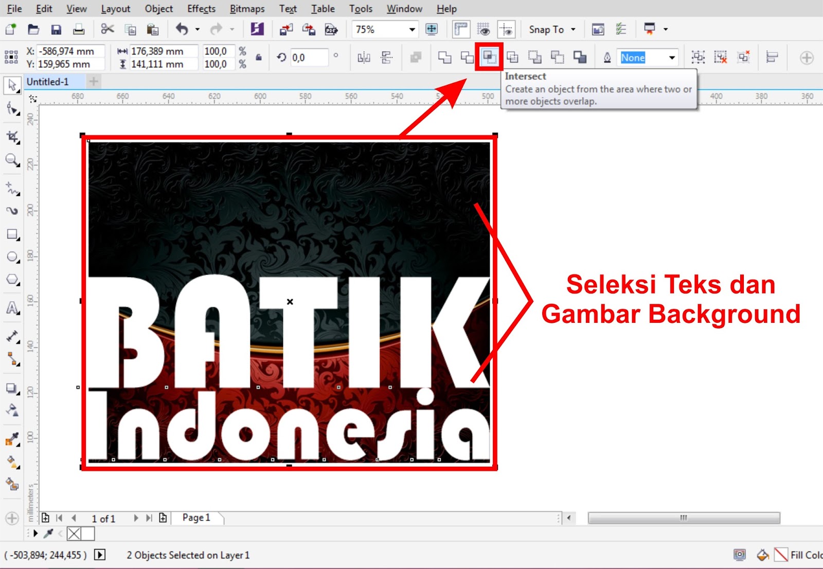 Tutorial CorelDraw untuk Pemula - Membuat Teks Bergambar ~ Ilmugrafika.id