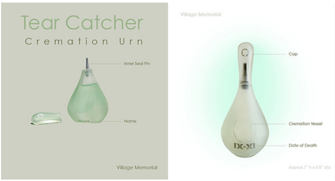 Village Memorial: Tear Catcher Cremation Urn