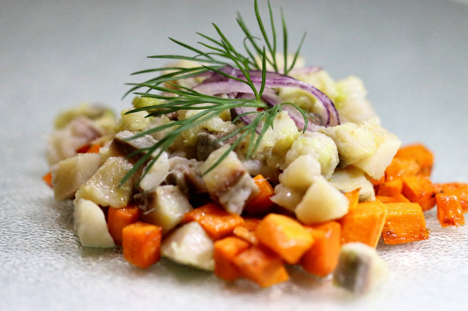 Herring (again) with sweet potato and wasabi - Raspberry Flavor