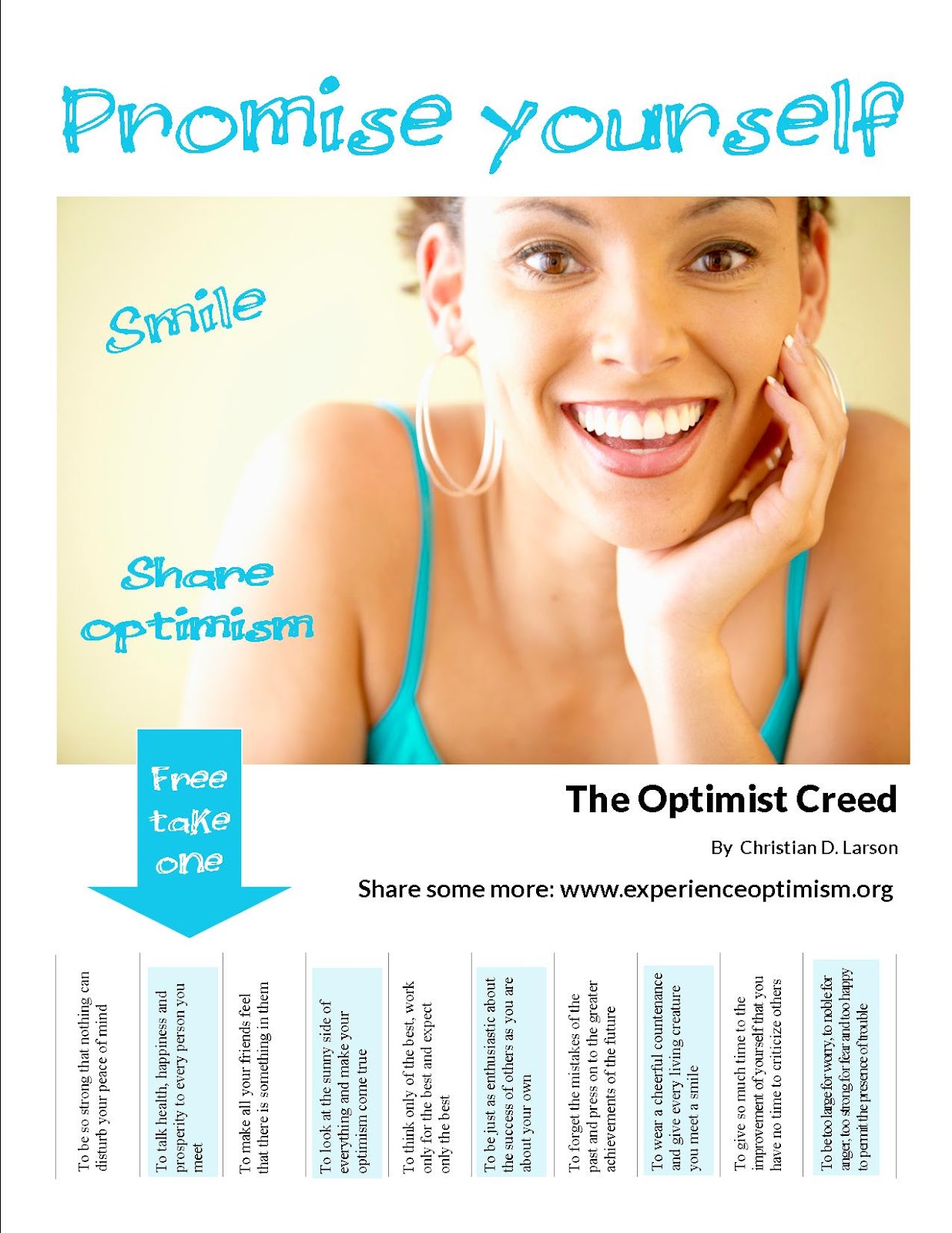 Experience Optimism: Optimism begins with a smile Experience Optimism: Optimism begins with a smile