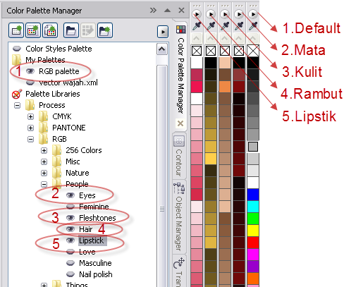 Palet Warna Untuk Vector Wajah di CorelDRAW | Belajar CorelDRAW