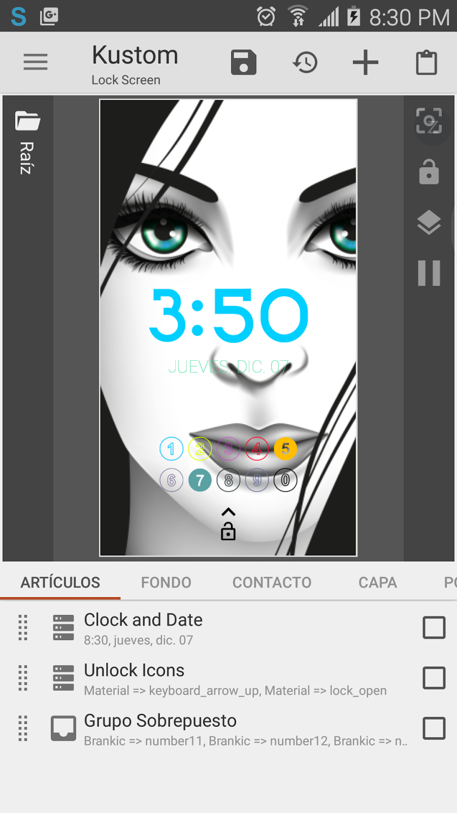 Aplicaciones y Juegos: KLCK Kustom Lock Screen