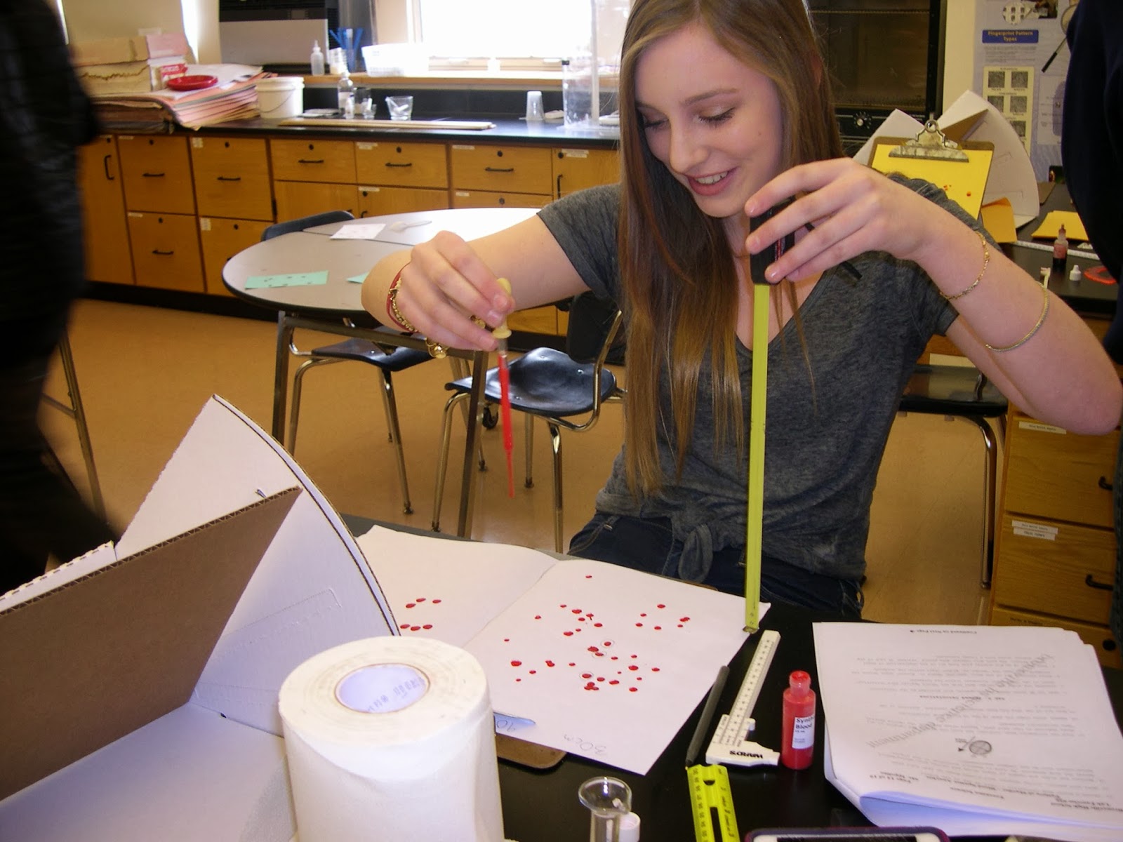 Bronxville HS Forensics Blog: Forensic Science Students Study Blood Spatter
