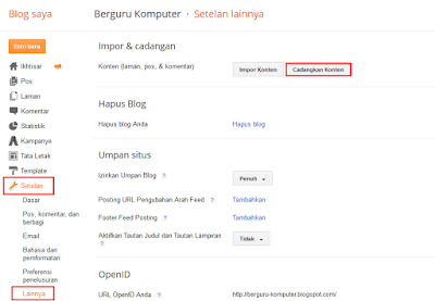 Cara Mudah Backup Semua Artikel Postingan Pada Blog - blog kibe