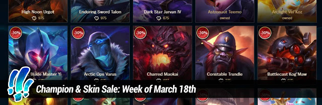 Surrender at 20: Champion & Skin Sale: Week of March 18th