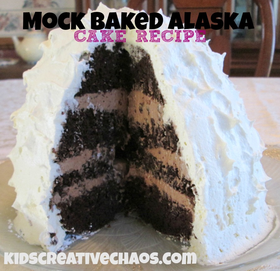 Mock Baked Alaska Cake Recipe - Adventures of Kids Creative Chaos