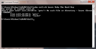 TESTHEAD: Exercise 13: Parameters, Unpacking, Variables: Learn Ruby the ...