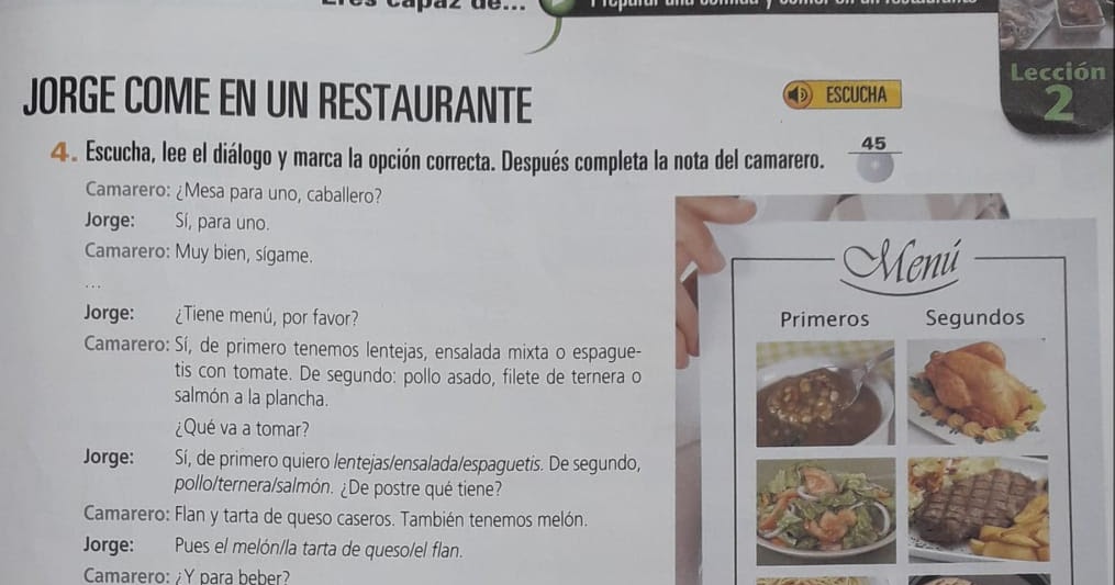 Español.es : Pedir en un restaurante