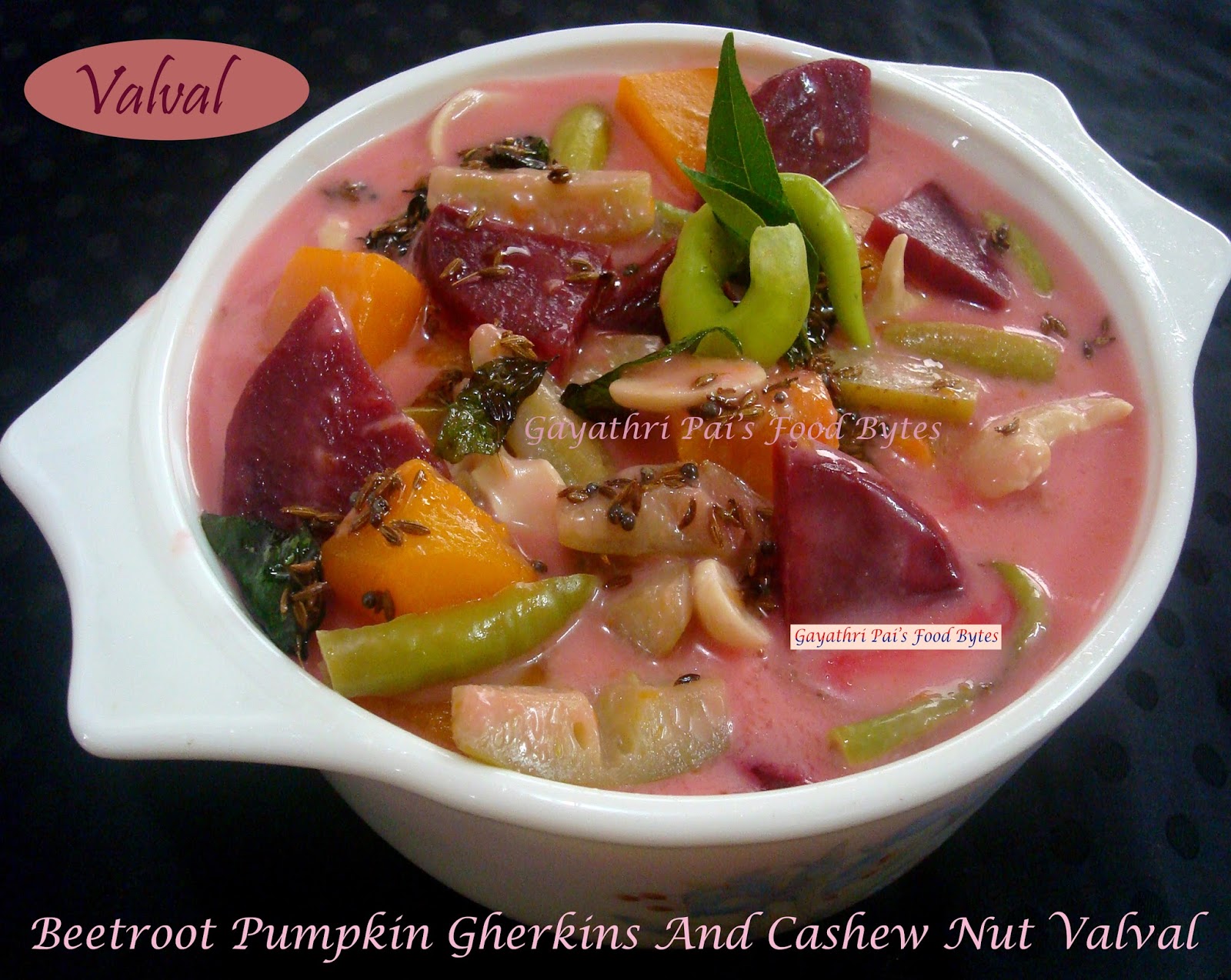 Gayathri Pai's Food Bytes: Valval-2 Vegetables cooked in coconut milk