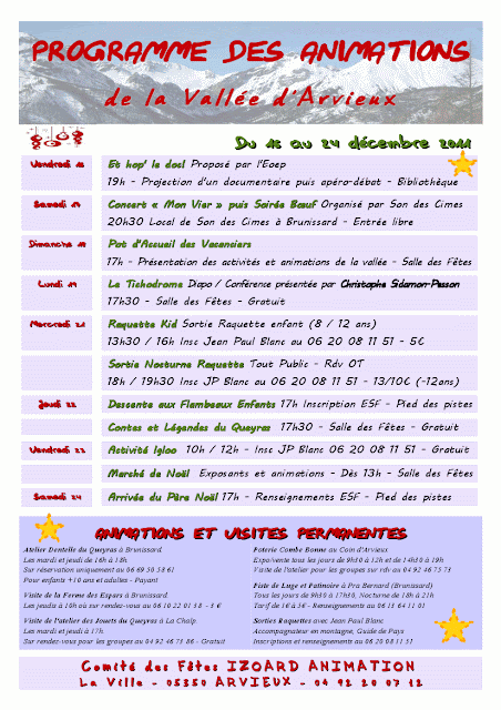 IZOARD ANIMATION: Programme Animations Vallée d'Arvieux du 16 au 24 ...