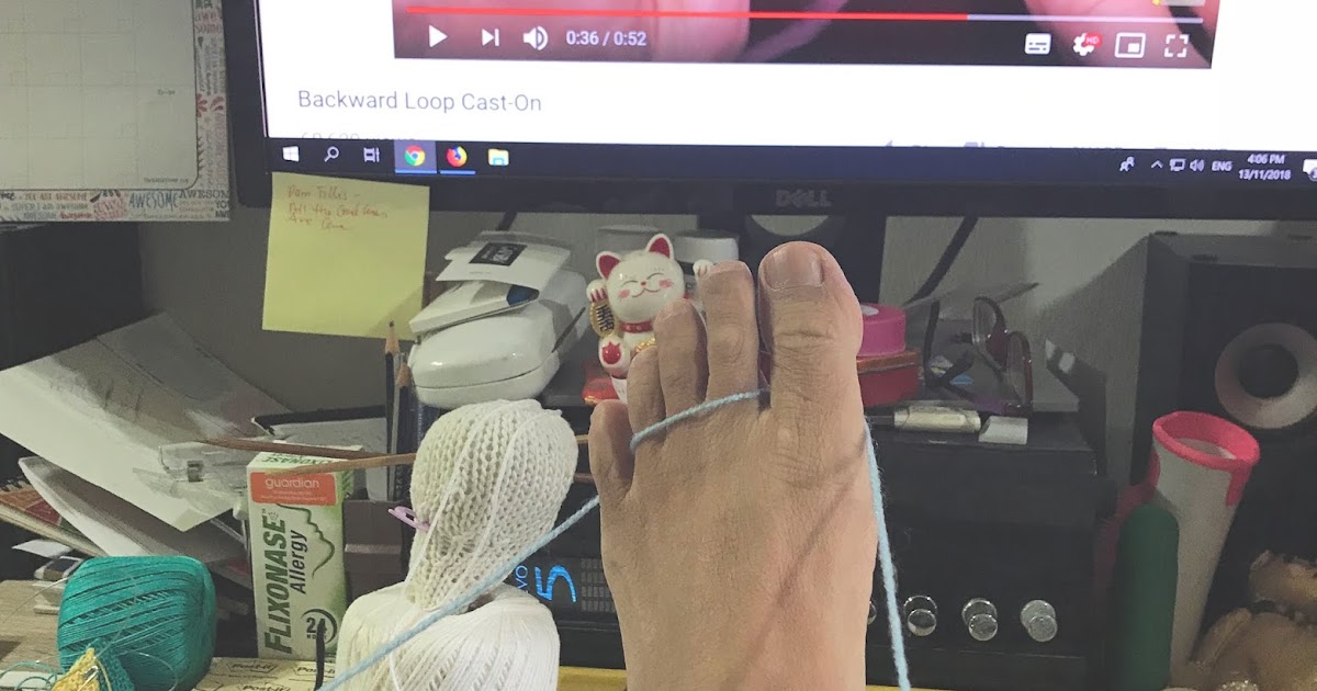 Knitting - Holding Yarn With Your Toes, Continental Style | Projects by ...