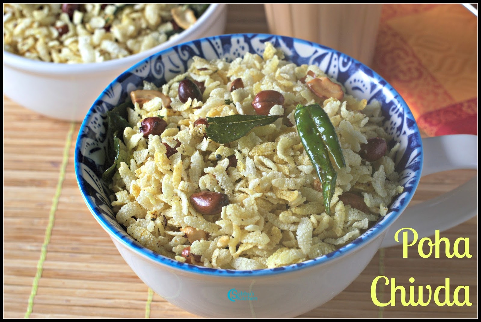 Poha Chivda Recipe | Aval Mixture Recipe - Subbus Kitchen
