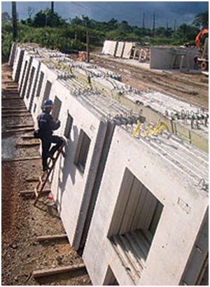 Engenharia's portfólio: Paredes de concreto pré-fabricadas.