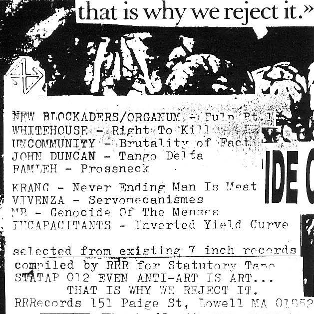 nostalgie de la boue: Various Artists - "Even Anti-Art Is Art... That ...