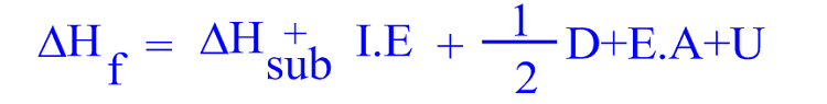 Lattice energy, Born-Lande equation and Born-Haber cycle . - CHEMSOLVE.NET