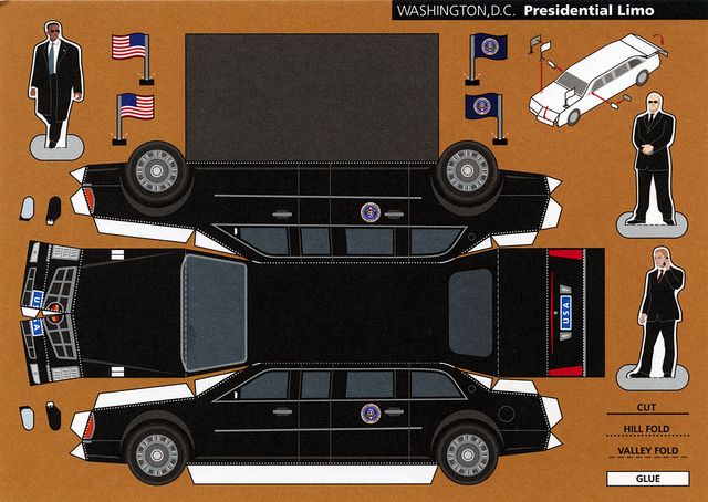 SP. Papel Modelismo: PaperCraft - Cadillac Presidential Limousine USA