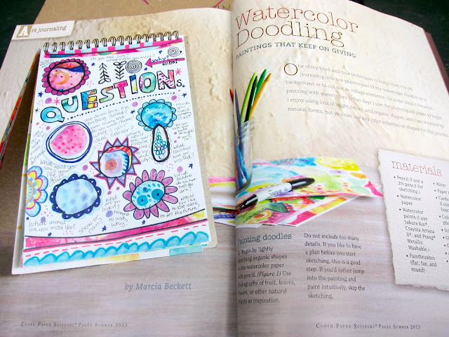 Cloth Paper Scissors Article on Watercolor Doodling - Marcia Beckett