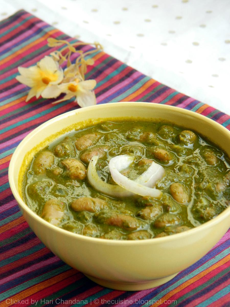 Blend with Spices: Rajma Palak Recipe ~ Pinto Beans in Spinach Gravy