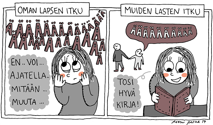 Pieni pesue: Oman lapsen itku