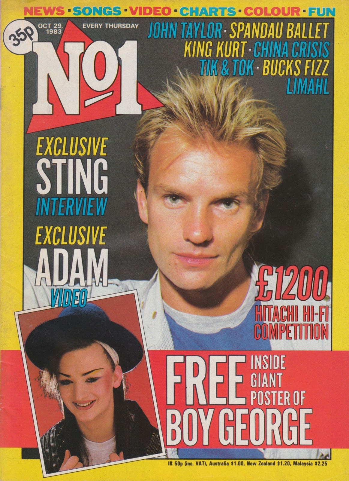 Top Of The Pop Culture 80s: Sting Number One Magazine 1983
